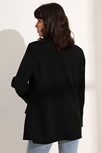 Womens Casual Blazers Open Front Long Sleeve Work Office No Buckle Jackets Blazer (as1, Alpha, x_l, Regular, Regular, Black)