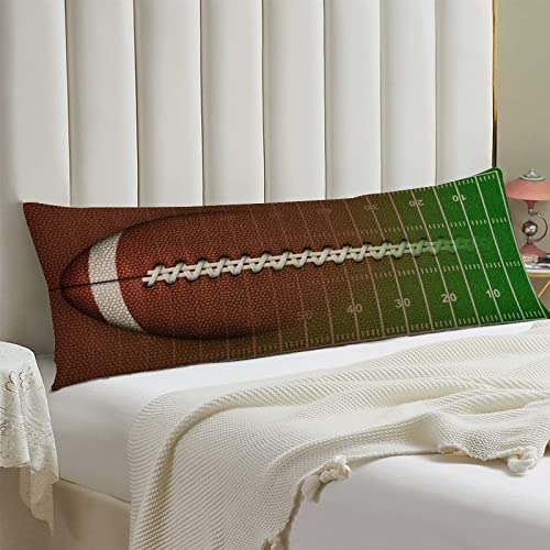 AIRMARK Body Pillow Cover,3D Illustration Football Leather Texture Laces Printed Long Pillow Cases Protector with Zipper Decor Soft Large Covers Cushion for Beding,Couch,Sofa,Home Gift 20"x54"