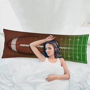 AIRMARK Body Pillow Cover,3D Illustration Football Leather Texture Laces Printed Long Pillow Cases Protector with Zipper Decor Soft Large Covers Cushion for Beding,Couch,Sofa,Home Gift 20"x54"