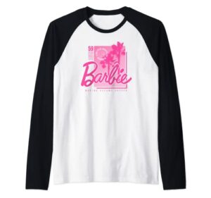 barbie - barbie pink core raglan baseball tee