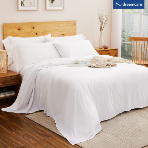 Bamboo Sheets King Size - Viscose from Bamboo & Microfiber Blend - Cooling Sheets - 6 Pc - King Size Sheets Set - King Sheets - Hotel Luxury Silky Soft & Long Lasting Cooling Bed Sheets, White