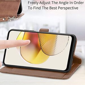 HUANGTAOLI Crossbody Shoulder Strap Adjustable Phone Case for Oppo A94 5G, PU Leather Zipper Handbag Wallet Case Kickstand Cover for Oppo A94 5G