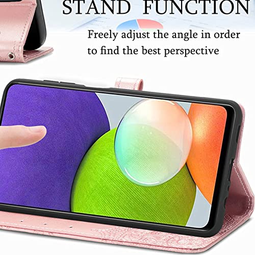 HUANGTAOLI Crossbody Shoulder Strap Case for Oppo A96 4G, Magnetic Closure Kickstand Wallet Pouch Case for Oppo A96 4G