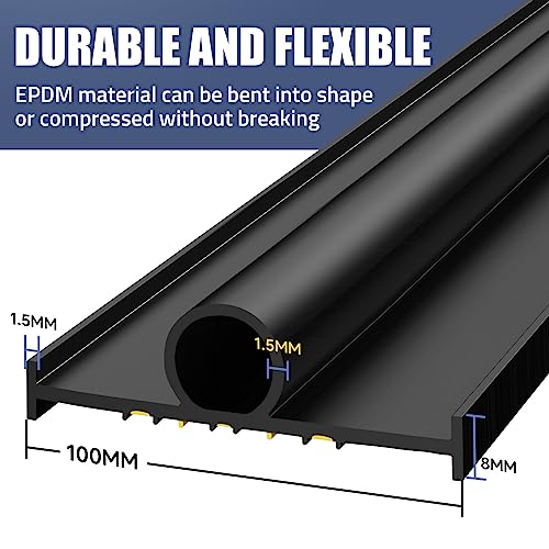 Garage Door Bottom Weather Stripping Rubber Seal with T-Ends 5/16" - Protect Your Garage from Weather, Insects, and Dust with Premium Rubber Seals（12FT）