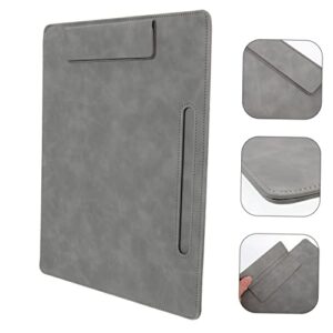 Ciieeo Folder Board Folder Organizer Magnetic Clipboard Document Organizer A4 File Organizer Exam Paper Base Paper File Organizer Office Document Clip Office Grey Cup Holder Pu Metal