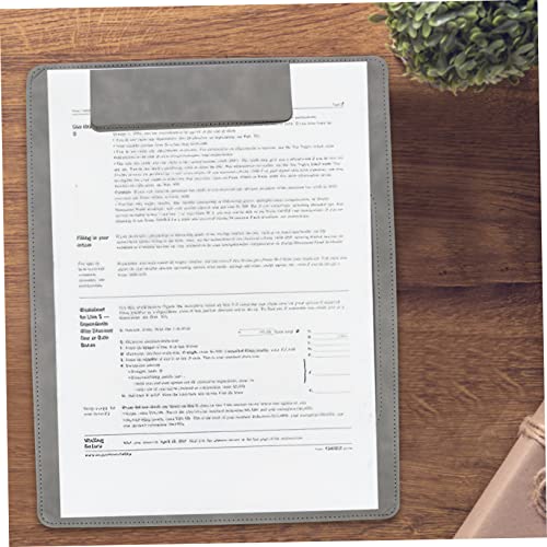 Ciieeo Folder Board Folder Organizer Magnetic Clipboard Document Organizer A4 File Organizer Exam Paper Base Paper File Organizer Office Document Clip Office Grey Cup Holder Pu Metal