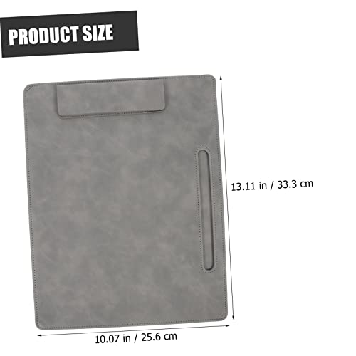 Ciieeo Folder Board Folder Organizer Magnetic Clipboard Document Organizer A4 File Organizer Exam Paper Base Paper File Organizer Office Document Clip Office Grey Cup Holder Pu Metal