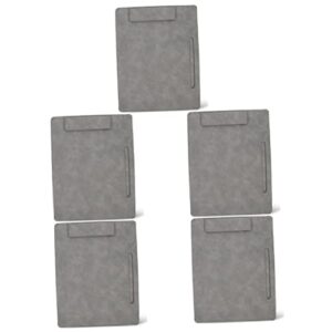 magiclulu 5pcs folder board folder organizer document clipboard stationery document holder file clipboards pencil sketch clipboard exam paper clips clip board grey pu paper holder office