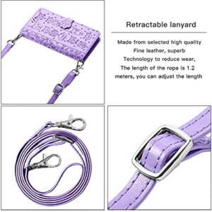 HUANGTAOLI Crossbody Shoulder Strap Phone Case for Oppo Reno4 Pro 5G, Magnetic Closure Kickstand Flip Phone Case for Oppo Reno4 Pro 5G