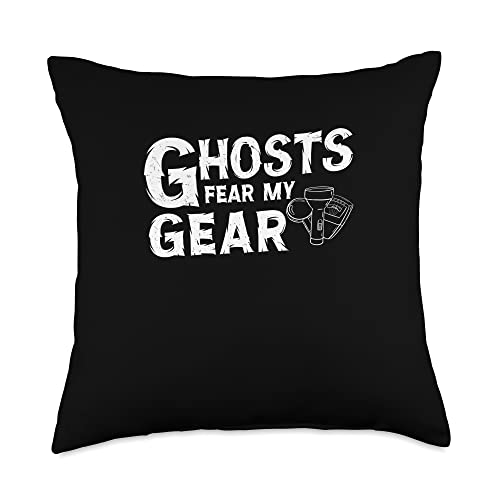 Ghost Bait Apparel For Men And Women Paranormal Investigator Fear My Gear Ghost Hunting Throw Pillow, 18x18, Multicolor