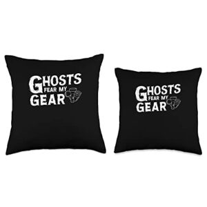 Ghost Bait Apparel For Men And Women Paranormal Investigator Fear My Gear Ghost Hunting Throw Pillow, 18x18, Multicolor