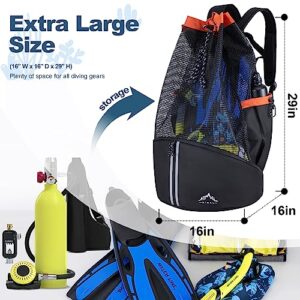 GoHimal Scuba Diving Bag, XL Mesh Backpack for Scuba Diving and Snorkeling Gear & Equipment, Holds Mask, Fins, Snorkel