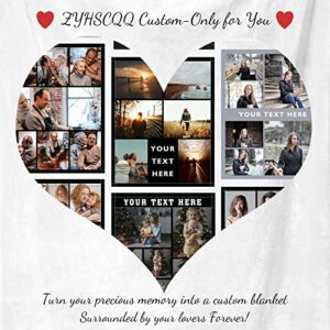 Custom Blanket with Photos Made in USA Personalized Gifts Personalized Blanket Warm 10 Photo Blankets for Couples Women Man Mom Friends on Birthday Christmas Wedding Anniversary Sofa Bed Office