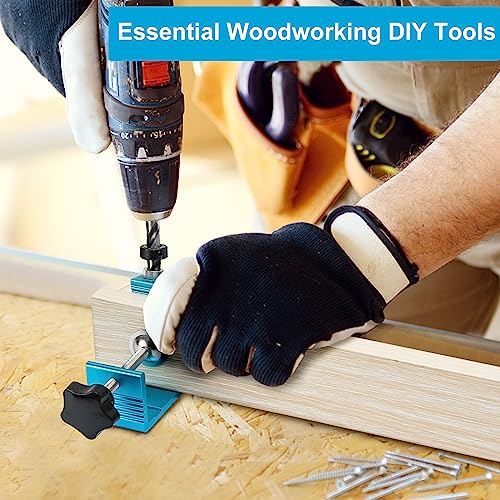 Pocket Hole Jig Kit Dowel Drill Joinery Screw Kit Carpenters Wood Woodwork Guides Joint Angle Tool All-In-One Drill Hole System Set -Upgrade Version