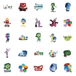 62Pcs Inside Out Stickers Pack,Cartoon Cute Aesthetic Graffiti Vinyl Waterproof Sticker Decals for Water Bottle,Laptop,Phone,Skateboard,Scrapbooking Gifts for Kids Teens Adults for Party Supply Decor