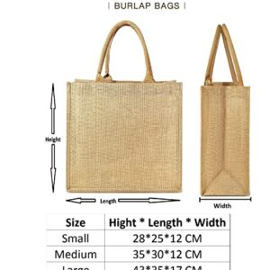 Globyz Jute Bag with Initials Burlap Tote Bag with Reinforced Handle for Women Men Grocerry Shopping Bridesmaid (X, Small (28 * 25 * 12 CM))