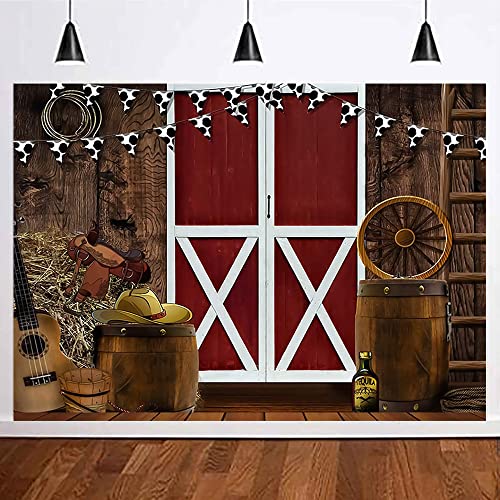 MAQTT Wild West Country Retro Farmhouse Warehouse Courtyard Children's Photography Birthday Party Baby Shower Ccessories Photo take A Photograph Backdrop 7x5ft