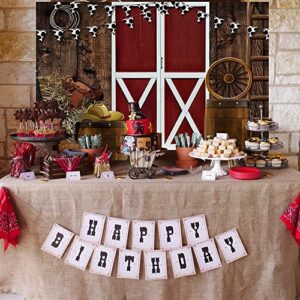 MAQTT Wild West Country Retro Farmhouse Warehouse Courtyard Children's Photography Birthday Party Baby Shower Ccessories Photo take A Photograph Backdrop 7x5ft