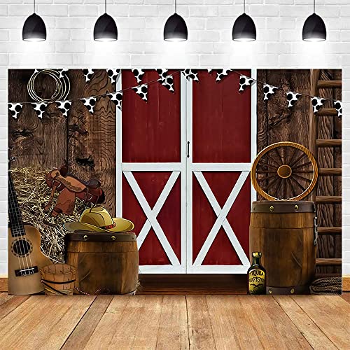 MAQTT Wild West Country Retro Farmhouse Warehouse Courtyard Children's Photography Birthday Party Baby Shower Ccessories Photo take A Photograph Backdrop 7x5ft