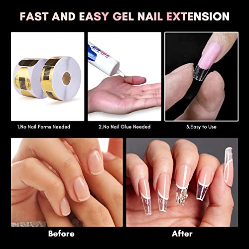 Makartt Nail Dual Forms for Poly Nail Gel 72PCS Square Coffin Clear Nail Molds for Solid Gel Builder Extension Hard Gel for Nails Full Cover Fake Nails Acrylic Nail Forms With Scale Nail Art Supplies