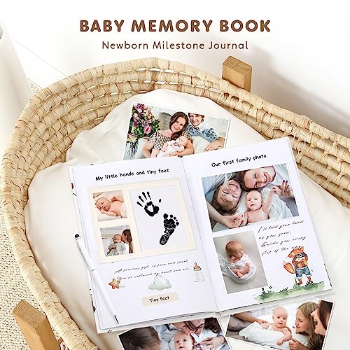 GROWNSY for Sweet Sleep, Baby Swaddle, Baby Blanket, Baby Security Blanket, Memory Book for Newborn Gift Set, Baby Essentials for Girls Boys, New Mom Dad Welcome Baby Gift Box Basket