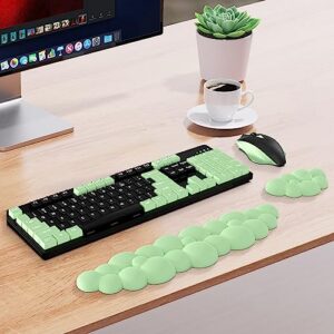 Artiron Cloud Wrist Rest for Computer Keyboard and Mouse Pad with Wrist Rest Set, Ergonomic Memory Foam Cloud Palm Rest, Leather Keyboard Wrist Support with Non-Slip PU Base for Gaming, Home, Green