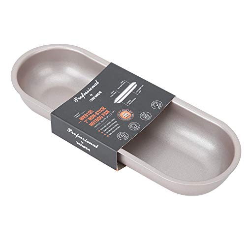 Hot Dog Loaf Pans 7 Inch Oval Shape Baking Pan Non-Stick Hot Dog Bread Bun Molds Carbon Steel Bread Mold Bakeware Set for Kitchen DIY Homemade Oven Baking Tool(7Inch)