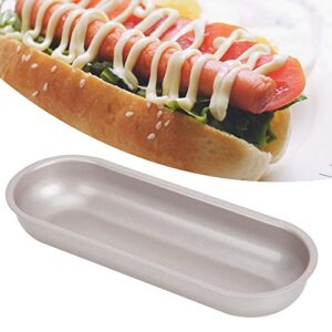 Hot Dog Loaf Pans 7 Inch Oval Shape Baking Pan Non-Stick Hot Dog Bread Bun Molds Carbon Steel Bread Mold Bakeware Set for Kitchen DIY Homemade Oven Baking Tool(7Inch)