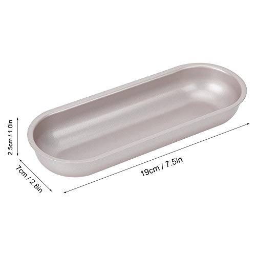 Hot Dog Loaf Pans 7 Inch Oval Shape Baking Pan Non-Stick Hot Dog Bread Bun Molds Carbon Steel Bread Mold Bakeware Set for Kitchen DIY Homemade Oven Baking Tool(7Inch)