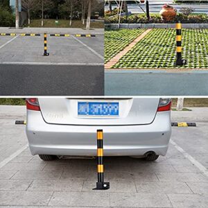 Car Parking Space Lock Bollard Lockable Folding Security Post Bollard Parking Post Easy Installation with Keys(Black Yellow)(Black Yellow) (Black Yellow) (Black Yellow)