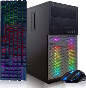 dell rgb gaming desktop pc, intel i5 3.2ghz, 16g, 1tb ssd, radeon rx 5500 xt 8g gddr6, wifi, bt 5.0, rgb keyboard & mouse, w10p64 (renewed)