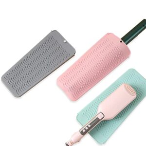 Heat Resistant Silicone Mat with Hanging Hole Style, Straightener Heat Resistant Travel Mat & Pouch for Curling Iron, Hair Straightener, Flat Iron and Other Hot Hair Styling Tools, 11X5 Inches, Pink