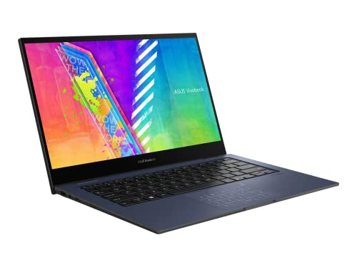 ASUS 2022 VivoBook Go 14 Flip Thin and Light 2-in-1 Touch Laptop, Intel Celeron N4500 Processor, 4GB RAM, 64GB eMMC Flash Memory, Intel HD Graphics, HD Webcam, Quiet Blue, Win 11 S, 32GB USB Card