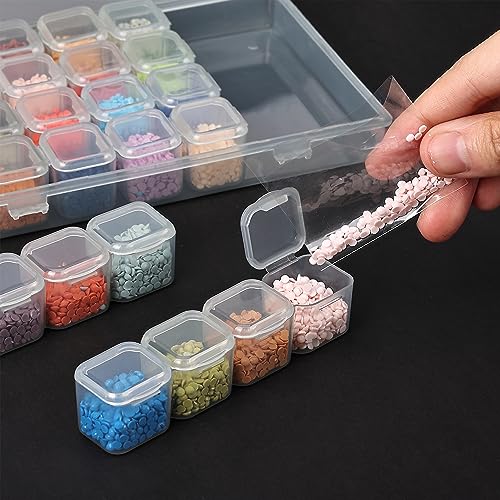 Mr. Pen-Bead Storage Containers, 28 Grids, 2 Pack, Grey, 160pcs Label Stickers, Bead Organizer, Craft Organizers and Storage, Bead Containers for Organizing, Bead Organizers and Storage, Bead Box