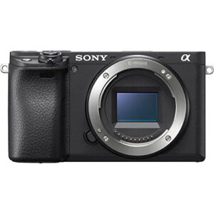 Sony a6400 Mirrorless Camera (ILCE-6400/B) + 64GB Card + NPF-W50 Battery + Card Reader + Corel Photo Software + HDMI Cable + Case + Flex Tripod + Hand Strap + Cap Keeper + More (Renewed)