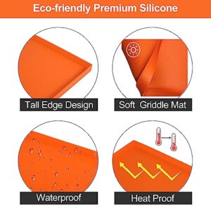 28" Griddle Mat Silicone for Blackstone, Griddle Silicone Protective Mat Cover,Heavy Duty Food Grade Silicone Grill Cover,Protect Your Grill from Rodents,Insects,Debris and Rust(Orange 28inch)