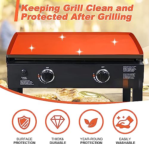 28" Griddle Mat Silicone for Blackstone, Griddle Silicone Protective Mat Cover,Heavy Duty Food Grade Silicone Grill Cover,Protect Your Grill from Rodents,Insects,Debris and Rust(Orange 28inch)