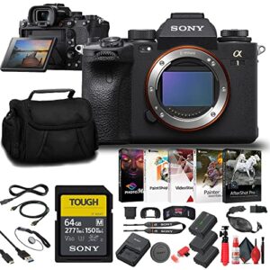 sony a1 mirrorless camera (ilce-1/b) + 64gb memory card + bag + 2 x np-fz100 compatible battery + led light + corel photo software + flex tripod + hand strap + cap keeper + more (renewed)