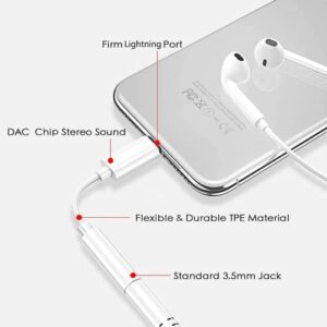 3.5mm Headphone Adapter Aux Audio Jack Dongle Earphones Cable Converter Compatible with iPhone 14 Pro Max/14 Plus/13 12 Pro Max/SE/11 Pro Max/XS-All iOS