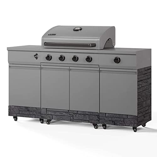 Fresno Series Gunmetal Gray + Graphite Stacked Stone Island Grill