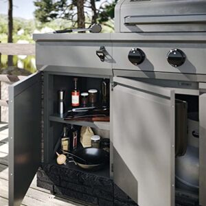 Fresno Series Gunmetal Gray + Graphite Stacked Stone Island Grill