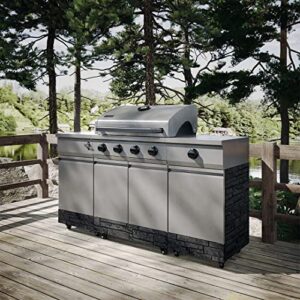 Fresno Series Gunmetal Gray + Graphite Stacked Stone Island Grill