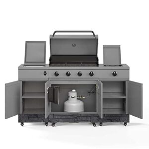 Fresno Series Gunmetal Gray + Graphite Stacked Stone Island Grill