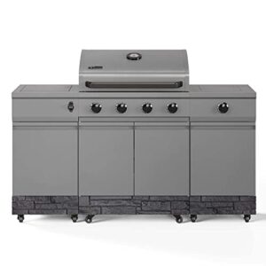 Fresno Series Gunmetal Gray + Graphite Stacked Stone Island Grill