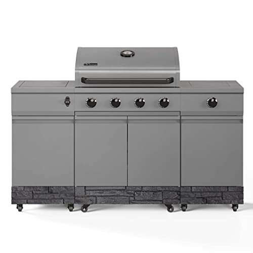 Fresno Series Gunmetal Gray + Graphite Stacked Stone Island Grill