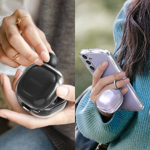 iFace Case for Galaxy Buds 2 Pro (Clear) / Galaxy Buds 2 Case/Galaxy Buds Pro Case/Galaxy Buds Live Case [Cute Keychain Case with Circle Carabiner]