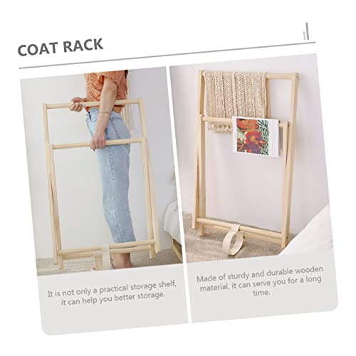 Homoyoyo Clothes Organizer Rack 1pc Simple Hanger Garment Storage Shelf Garment Rack Clothes Wood Rack Cross Wooden Clothing Coat Hanging Stand Clothes Rack