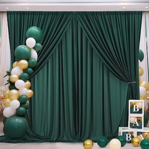 30ft×10ft Wrinkle Free Blackish Green Backdrop Curtain for Party Wedding 6 Panels 5ft×10ft Hunter Green Polyester Drapes for Curtain Backdrop Decor Birthday Baptism Photography Baby Shower