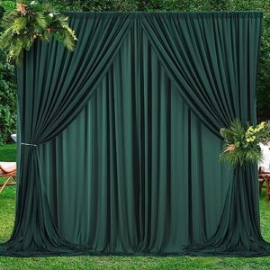 30ft×10ft Wrinkle Free Blackish Green Backdrop Curtain for Party Wedding 6 Panels 5ft×10ft Hunter Green Polyester Drapes for Curtain Backdrop Decor Birthday Baptism Photography Baby Shower