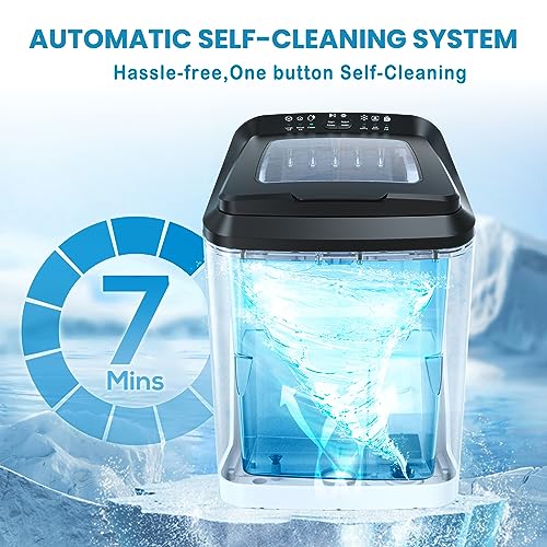 Countertop Ice Makers Countertop Ice Machine Elechelf,33Lbs/24Hr's,Bullet Icer Maker Machine,9 Pcs Cube Ready in 8-15mins with Scoop and Basket,Perfect for Home/Kitchen/Party/Office（Sliver）